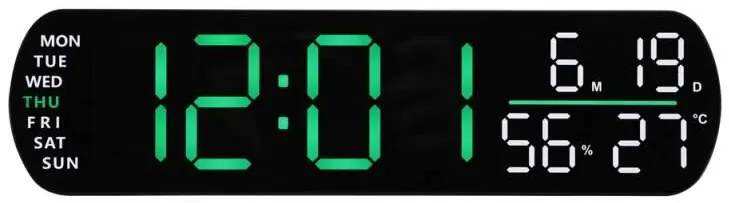 JVD Digitální moderní budík do el. sítě JVD SB5512.2 se zelenými LED číslicemi