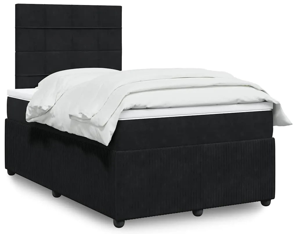 Box spring postel s matrací černá 120 x 190 cm samet 3292288