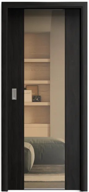 SAPELI HARMONIE KOMFORT M40 - CPL LAMINÁT - POSUVNÉ DVEŘE VČ. ZÁRUBNĚ - Ořech královský Průchozí šířka (cm): 70, Průchozí výška (cm): 210, Typ skla: Planibel bronz