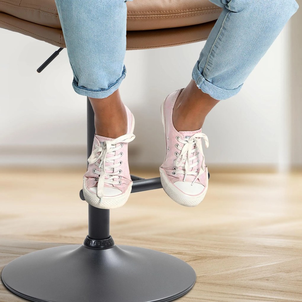 Sada 2 barových židlí Damar umělá kůže černá konstrukce – světle hnědá