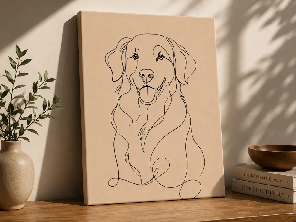 Minimalistický Line Art portrét mazlíčka z fotky | Srdcem darované