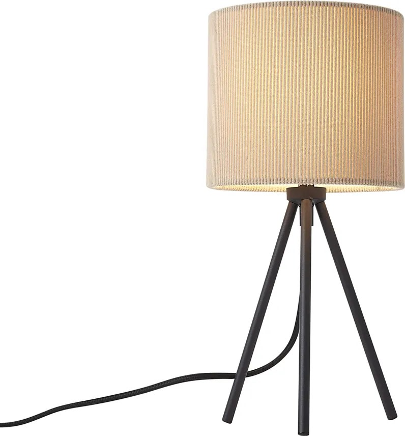 Moderní stolní lampa se stativem v barvě taupe se sametovým stínidlem - Luz