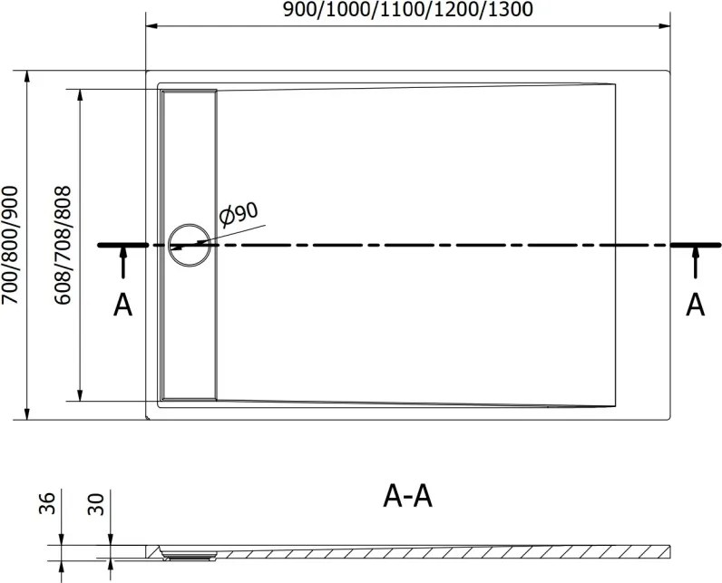 Mexen Amon obdélníková sprchová vanička SMC 120 x 90 cm, černá - 4F709012