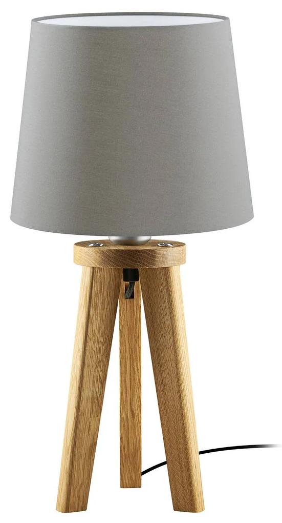 HerzBlut Elli stolní lampa, dub olejovaný/taupe