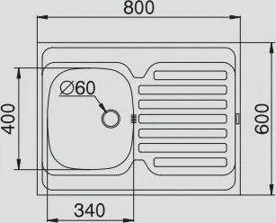 Casarredo - Komfort nábytek Nerezový dřez INTL 1B1D celoplošný s baterií (set)