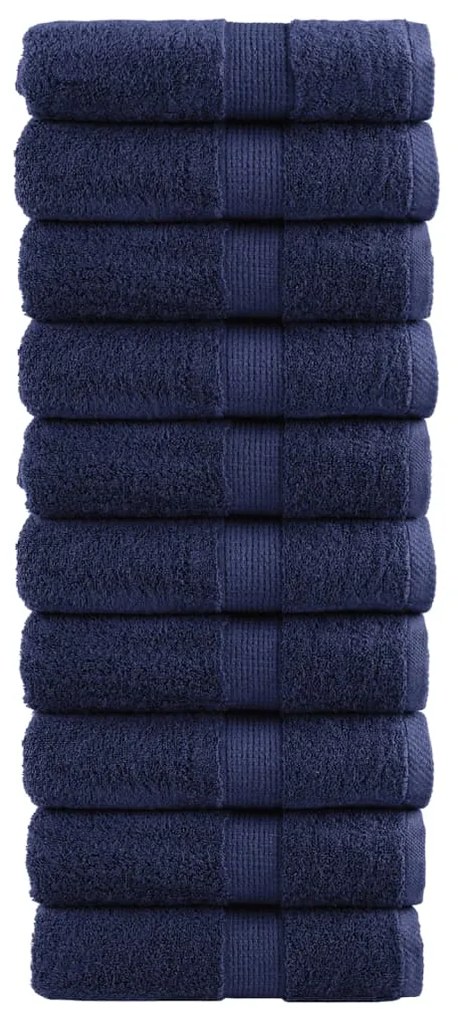 Prémiové ručníky pro hosty SOLUND 10 ks tmavě modré 30x50 cm 600 g/m² 137256