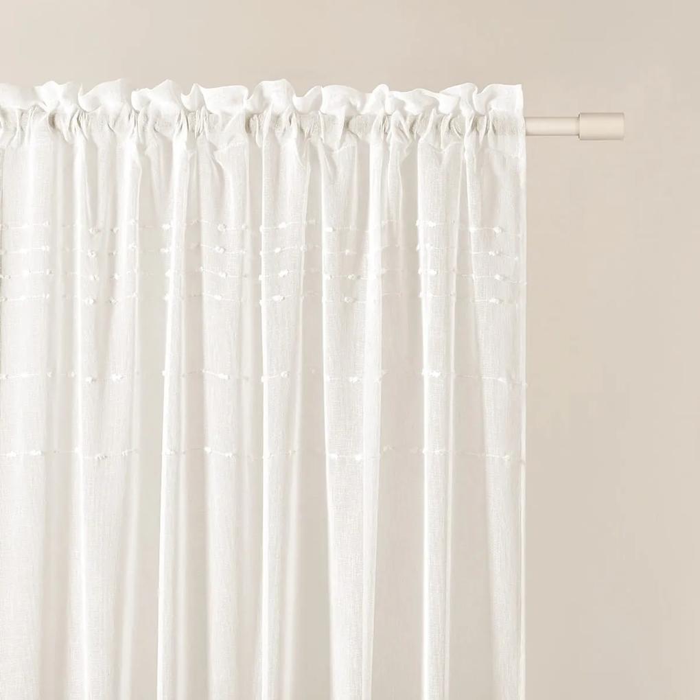 Moderní krémová záclona Marisa se závěsnou páskou 140 x 250 cm