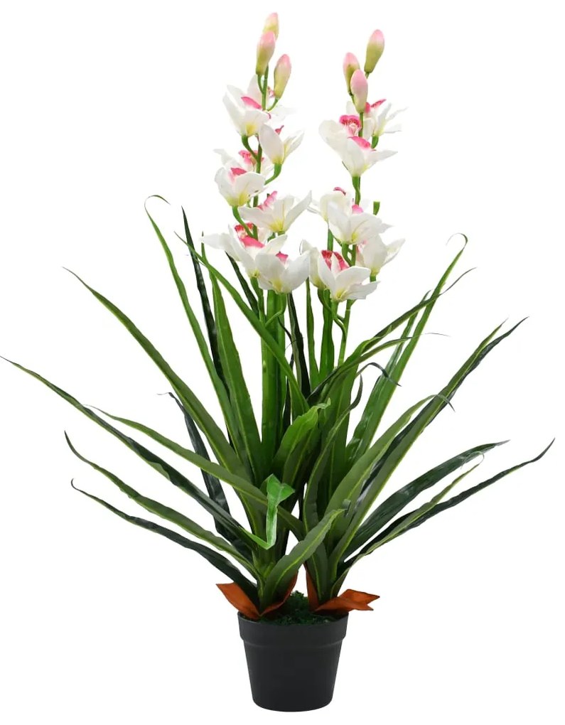 245952 vidaXL Umělá rostlina orchidej člunatec s květináčem 100 cm