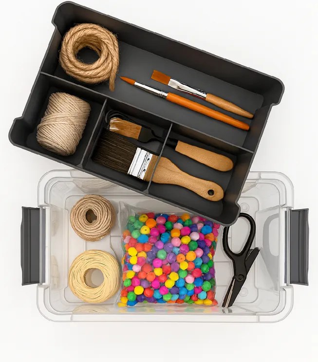 Orion Organizér, úložný box 2v1, multifunkční, šedý STORMAX - 9l, 35 x 23 x 17 cm