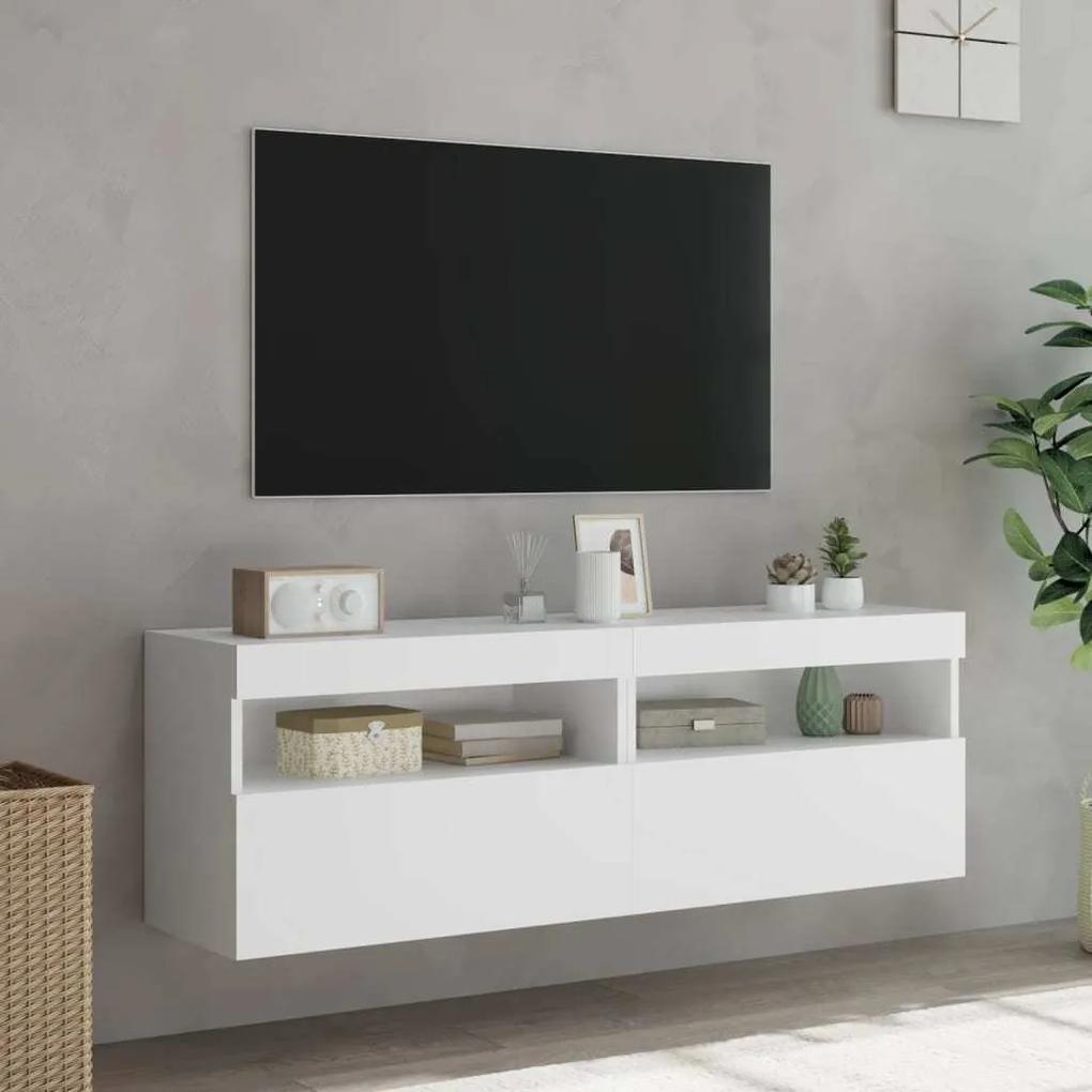 vidaXL Nástěnné TV skříňky s LED 2 ks 60 x 30 x 40 cm [837184] Barva: hnědý dub