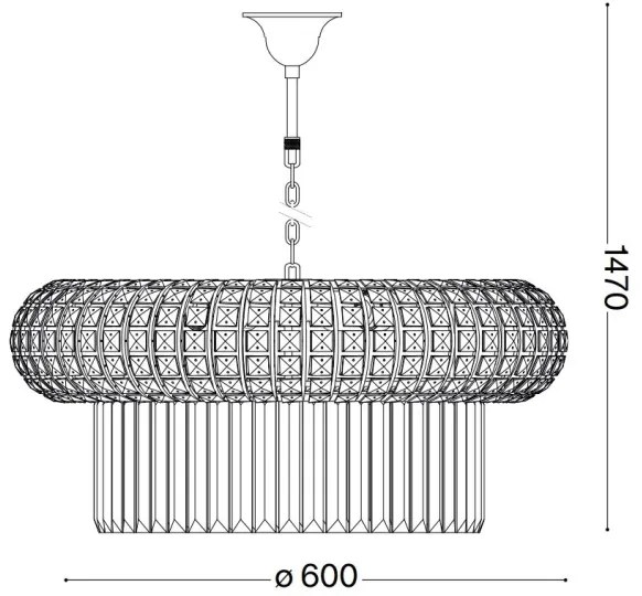 Ideal Lux - Křišťálový lustr na řetězu NABUCCO 12xE14/40W/230V pr. 60 cm zlatá