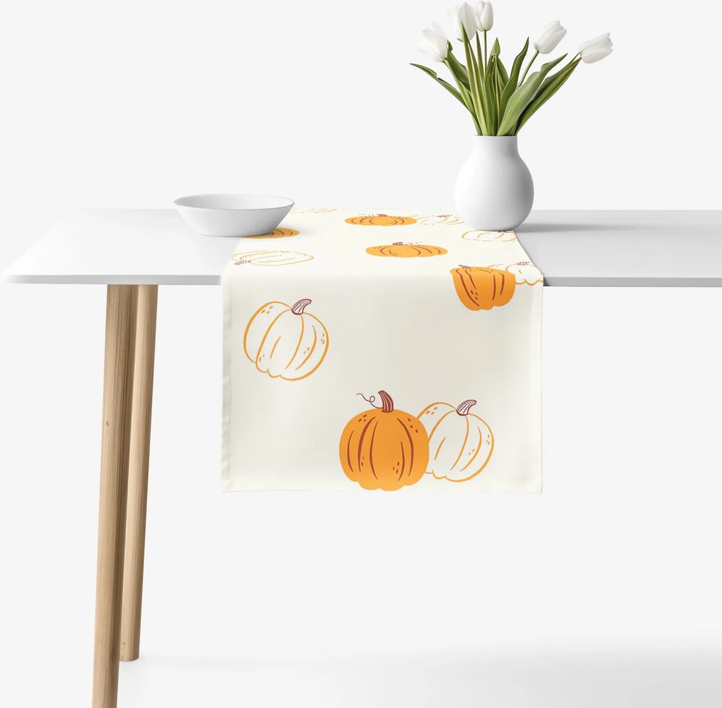 Goldea běhoun na stůl 100% bavlněné plátno - podzimní dýně 50x160 cm