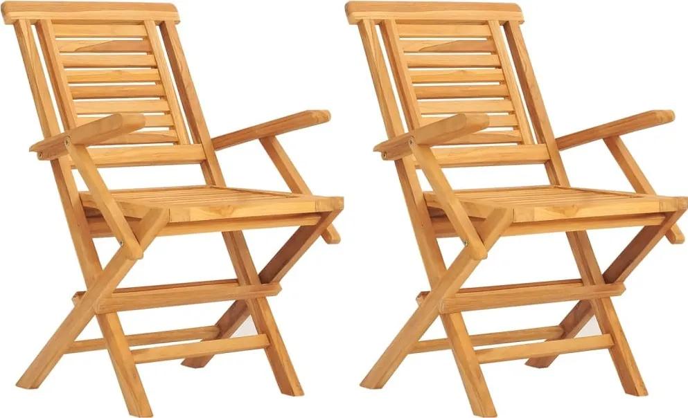 vidaXL Skládací zahradní židle 2 ks 56x63x90 cm masivní teakové dřevo [362756]