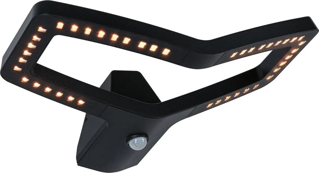 P 94791 LED venkovní nástěnné svítidlo Smart Home Zigbee 3.0 Alara pohybové čidlo IP44 hranaté 375x270mm 3000 - 2200K 10W 230V antracit kov - PAULMANN