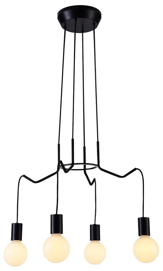 Lustr na lanku BASSO 4xE27/40W/230V černá