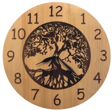 Dřevomuška Nástěnné hodiny Strom života z jasanu
