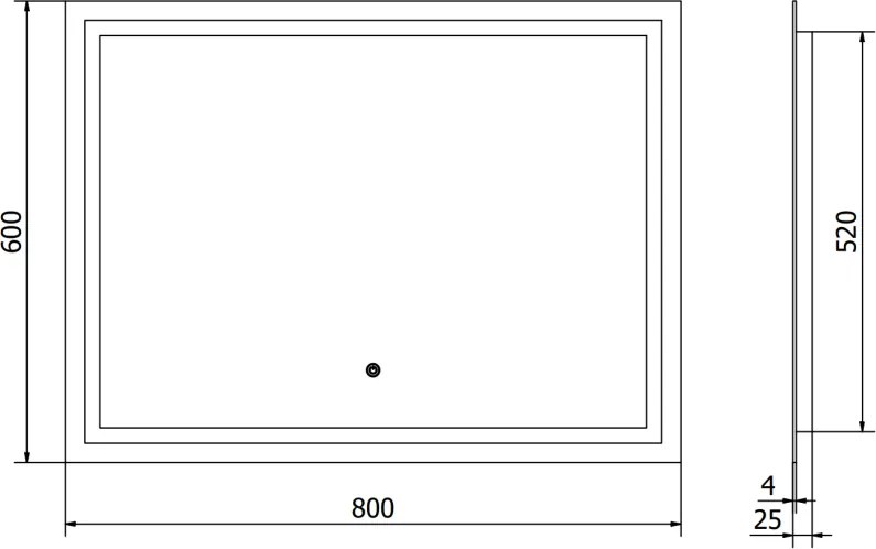 Mexen Miko, LED koupelnové zrcadlo s podsvícením 100 x 80 cm, 6000K, ochrana proti zamlžování, 9819-100-080-611-00