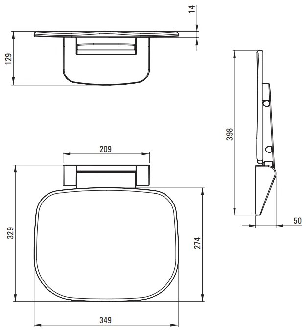 Deante Vital sprchové sedátko, černé