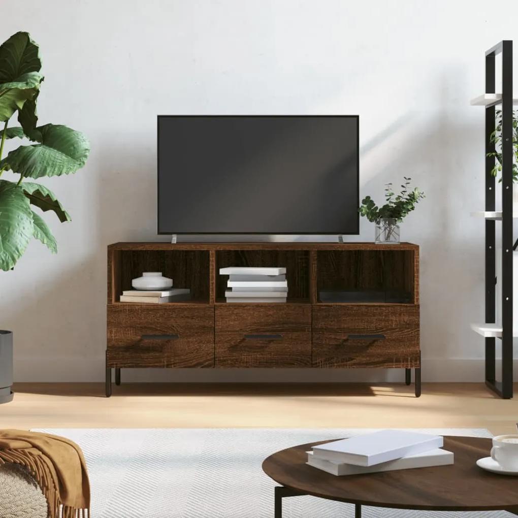 vidaXL TV skříňka 102 x 36 x 50 cm kompozitní dřevo [829048] Barva: hnědý dub