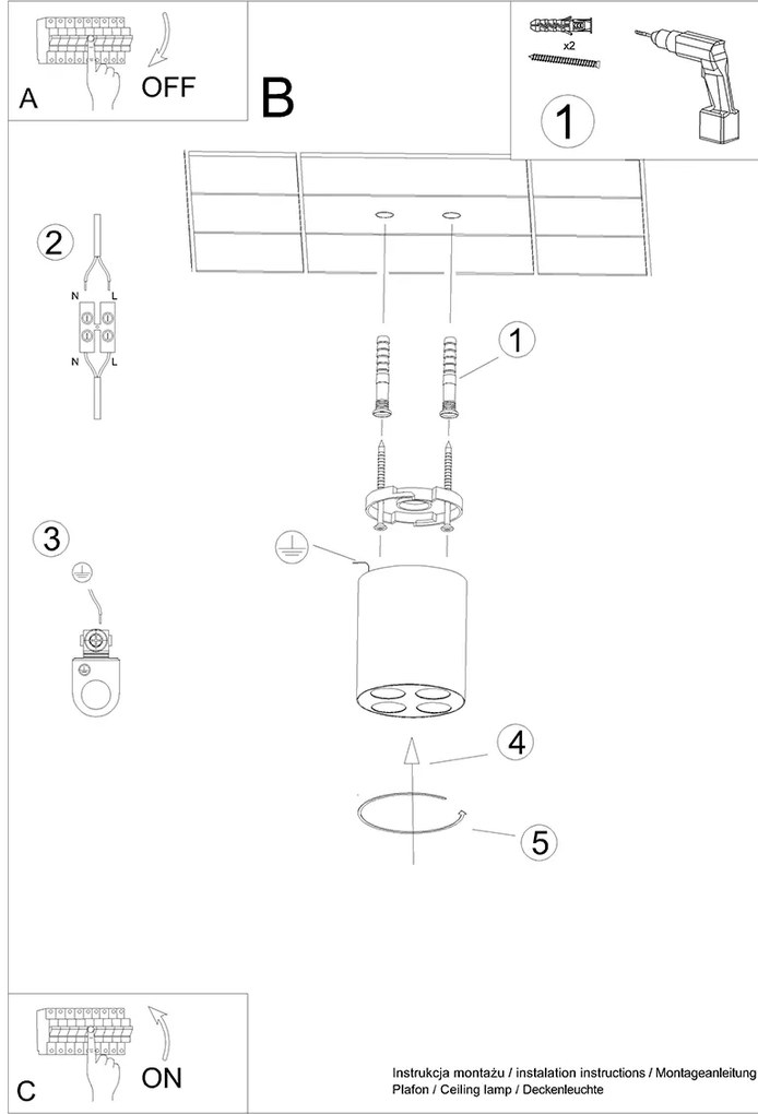 Stropní LED svítilna Zoe, 4x LED 9w, 4000k, b