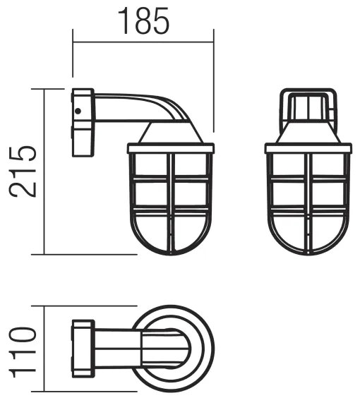 Redo 90206 - Venkovní nástěnné svítidlo CAGE 1xE27/28W/230V IP44 měď