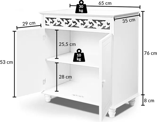 Deuba Komoda Jersey - 76x65x35 cm