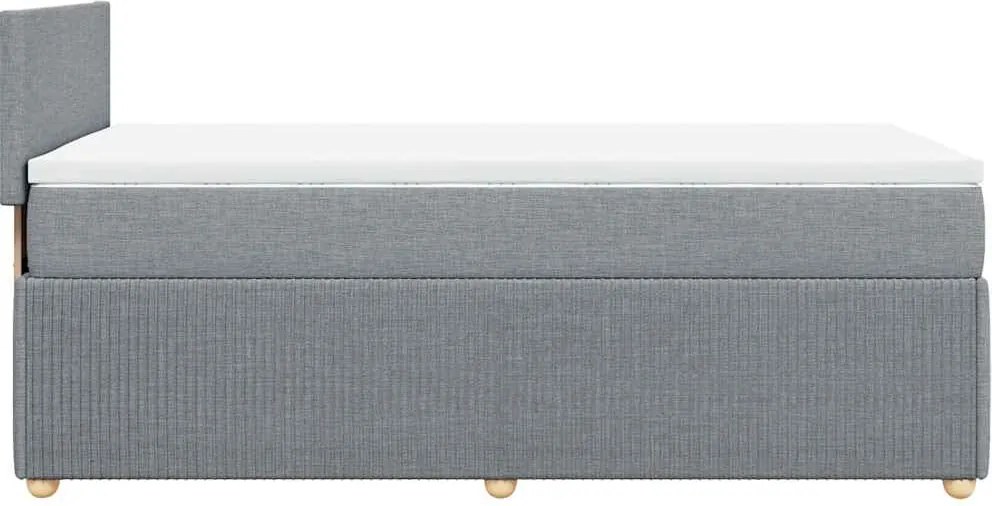 Box spring postel s matrací světle šedý 100 x 200 cm textil 3289660