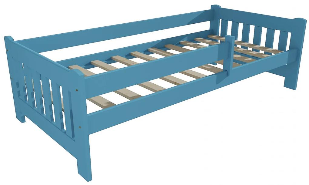Dětská postel VERONIKA se zábranou "DP 022" (Barva dřeva: barva modrá, Rozměr: 80 x 160 cm)