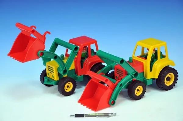 LENA Auto traktor/nakladač s figurkou aktivní se lžící plast 35cm 24m+