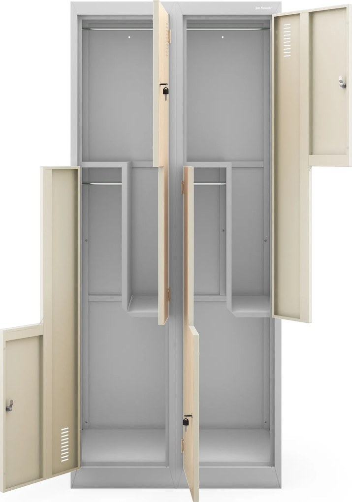 Šatní skříň typu L šedá / dub sonoma: Eco Design JULIA, 800 x 1850 x 450 mm
