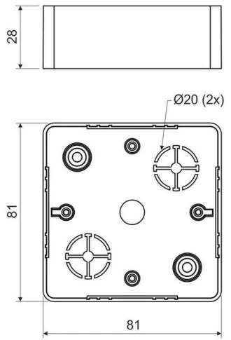 Krabice lištová KOPOS LK 80x28R/1 HB bílá pro Classic, Swing