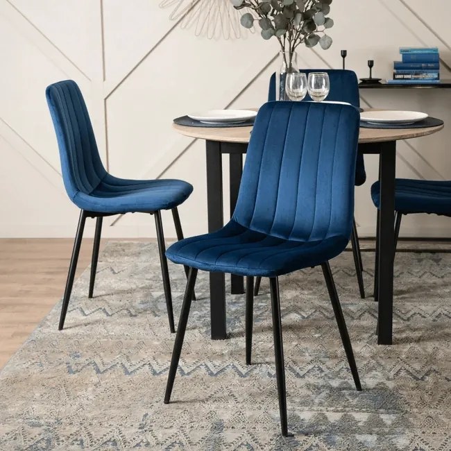 Stylová jídelní židle Arlen modrá velur