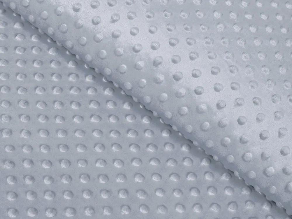 Biante Dětský povlak na polštář Minky 3D puntíky MKP-050 Stříbrnošedý 40 x 60 cm