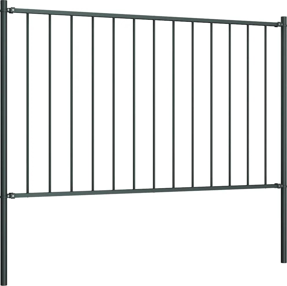 Plotový panel Woerden se sloupky ocelový 1,7x1,25 m antracitový 145214