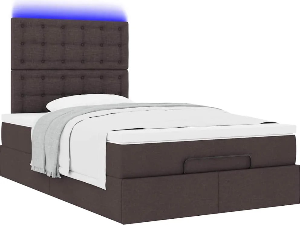 Osmanský rám postele s matrací tmavě šedá 120x200cm textil 3314165