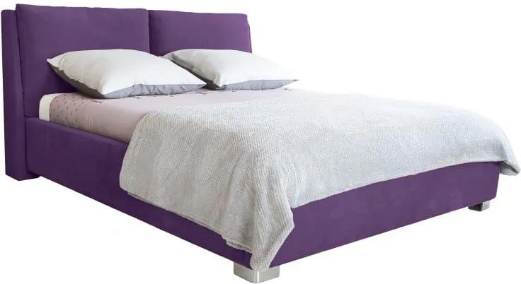 Fialová dvoulůžková postel Mazzini Beds Vicky, 160 x 200 cm