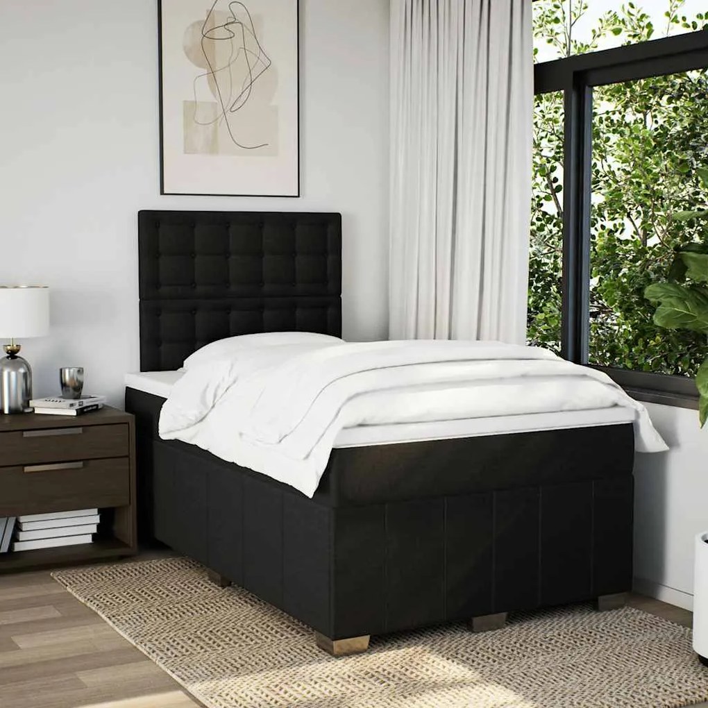 Box spring postel s matrací černá 120x190 cm textil 3293923
