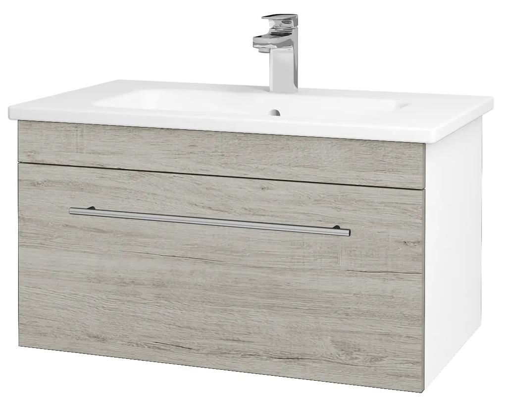 Dřevojas Koupelnová skříň ASTON SZZ 80 Varianta: N01 Bílá lesk / Úchytka T05 / IND Individual