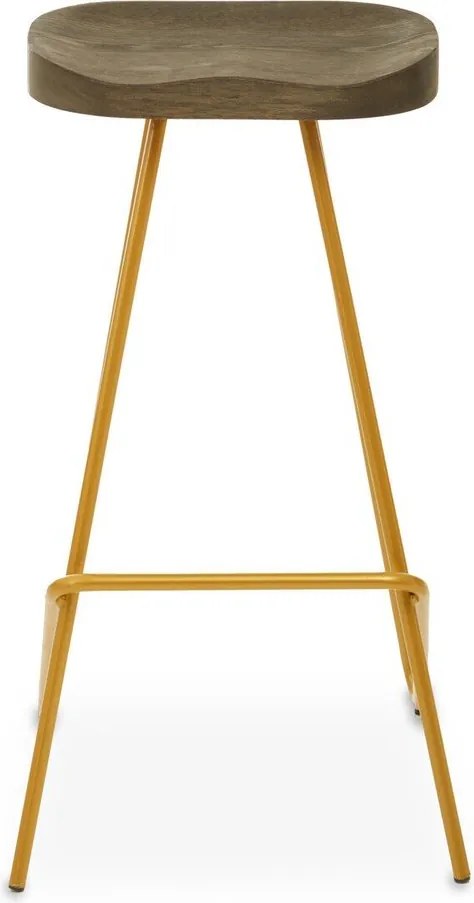 Barová stolička z jilmového dřeva ve zlaté barvě/v přírodní barvě (výška sedáku 78 cm) District – Premier Housewares