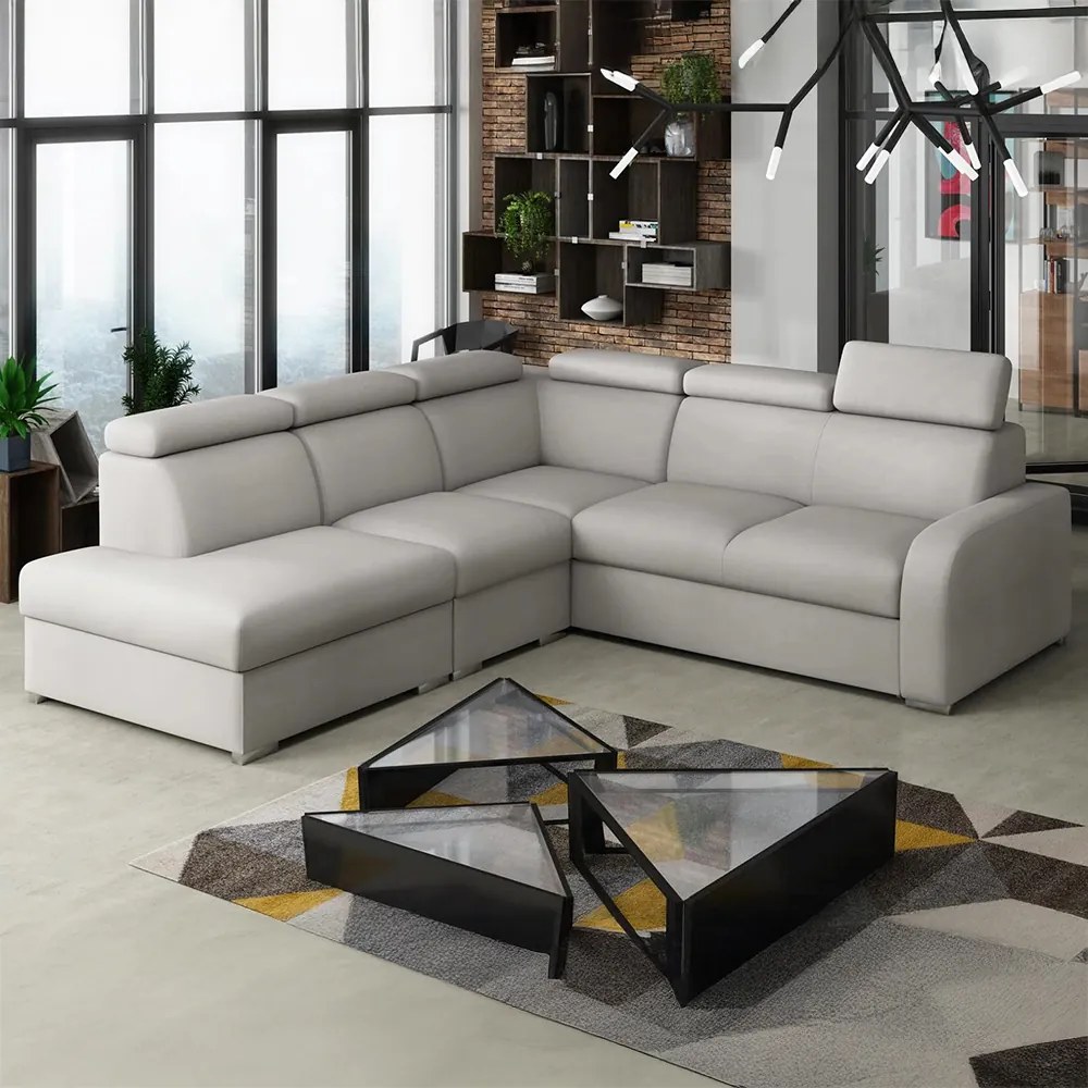 Sedací souprava OSLO L | 265x250 cm | rozkládací + 2x úložný prostor | polohovatelné záhlavníky | VÝBĚR TKANIN