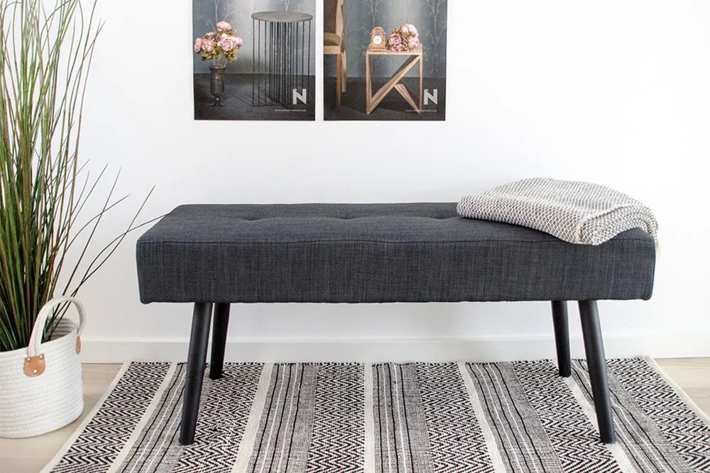 Designová lavice Elaina, tmavě šedá