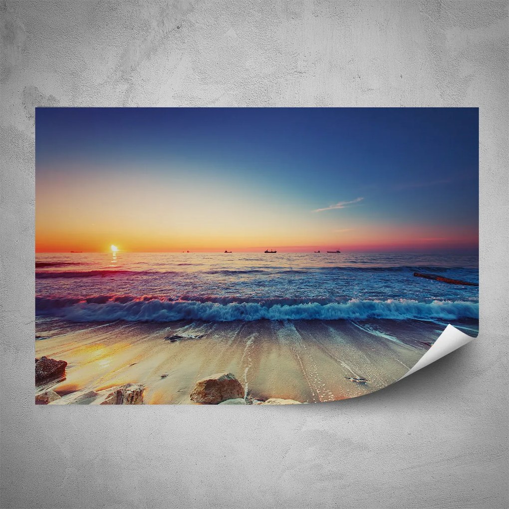 Plakát - Východ slunce nad mořem (60x40 cm) - PopyDesign