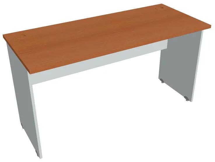 Stůl pracovní rovný 140 cm - Hobis Gate GE 1400 Dekor stolové desky: třešeň, Dekor lamino podnože: šedá