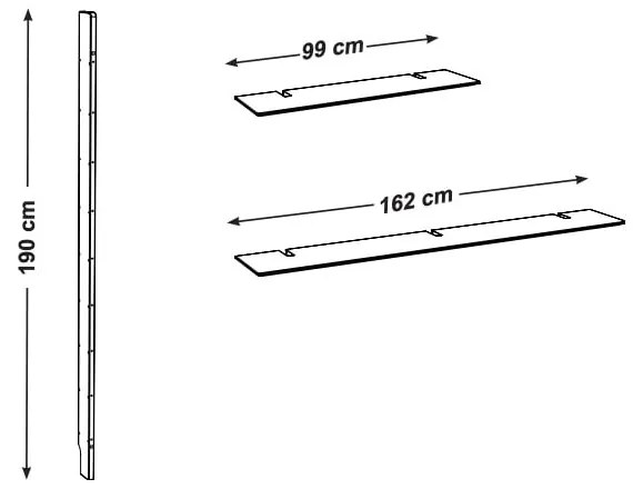 Modulární policový systém v dekoru dubu v bílo-přírodní barvě 162x190 cm Bridge – Tenzo