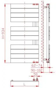 Thermal Trend DHR-EX 600 x 934 elektrický topný žebřík, 400W DHR-EX 600/934-400W PROVEDENÍ: levá strana, Termostat topné tyče: KTX2