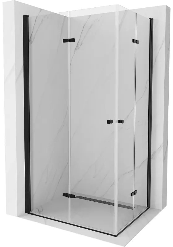 Mexen Lima Duo skládací sprchový kout 100 x 90 cm, Průhledné, Černá - 856-100-090-70-00-02