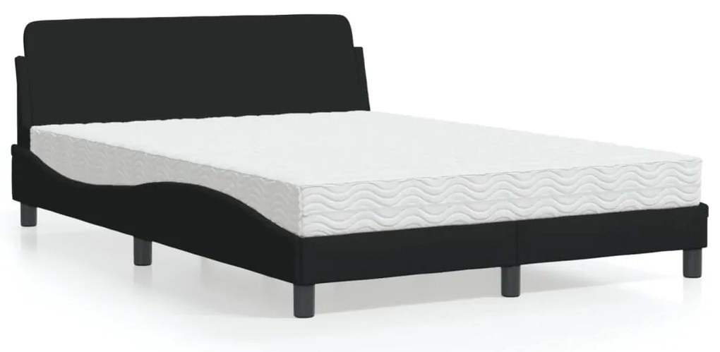 Postel s matrací Dover černá 140 x 190 cm textil 3208386
