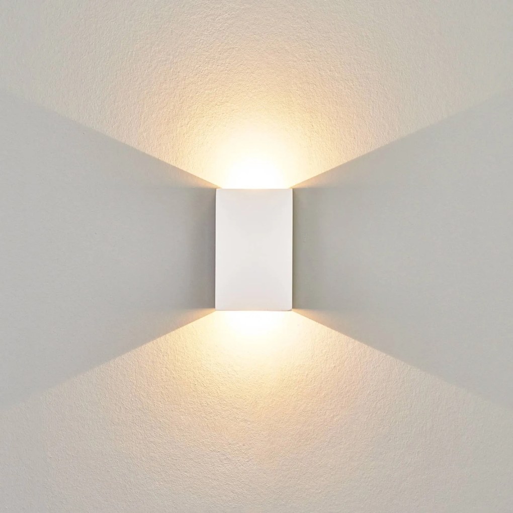LED nástěnné světlo Fabiola ze sádry výška 16 cm