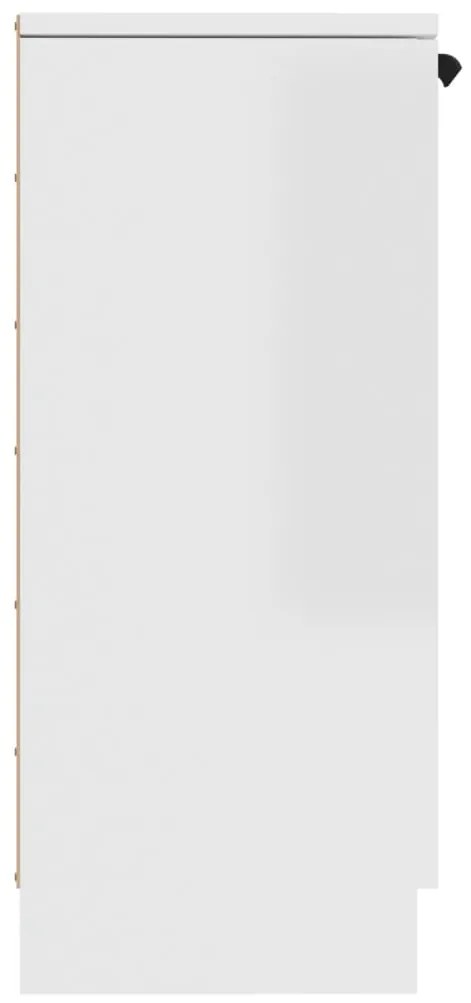 Příborník bílý s vysokým leskem 30x30x70 cm kompozitní dřevo - Default Title