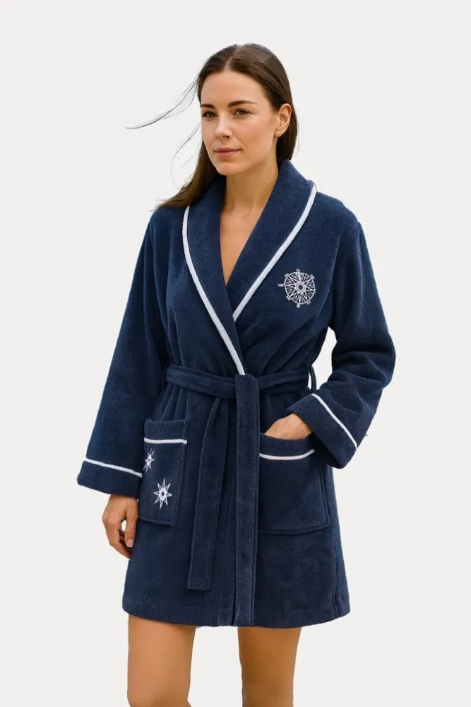 Dámský krátký župan MARINE LADY S Tmavě modrá